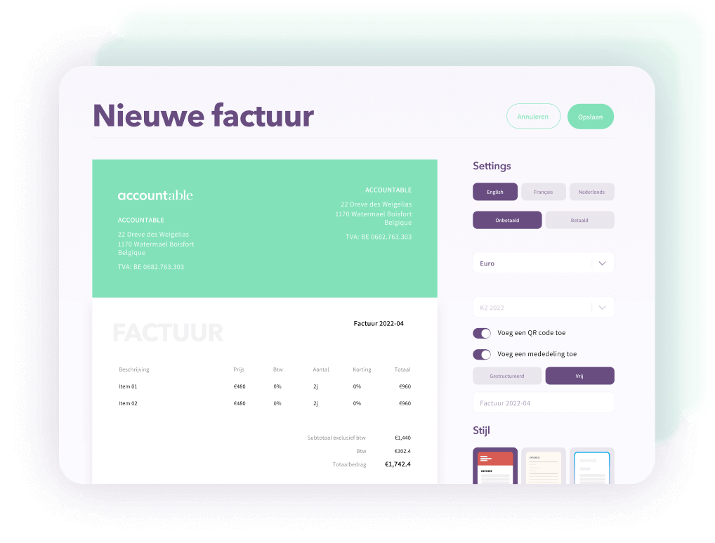 Verstuur gratis e-facturen via Peppol - Accountable
